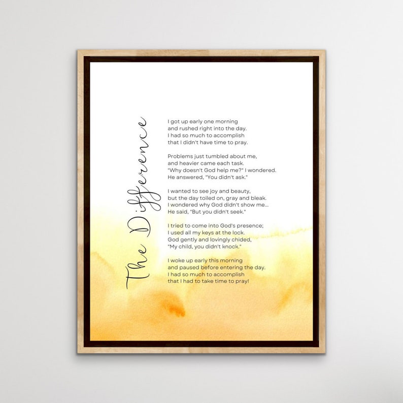 The Difference Poem (digital Download) - Religious Prayer Reminder ...