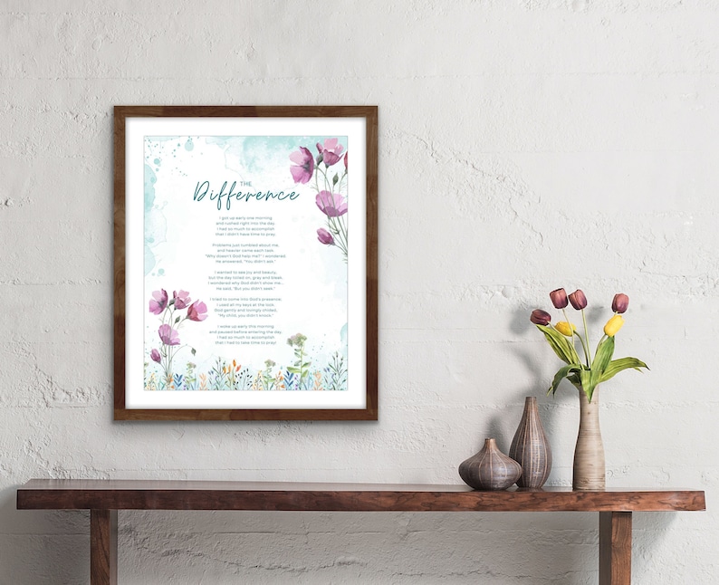 The Difference Poem (digital Download) - Religious Prayer Reminder ...