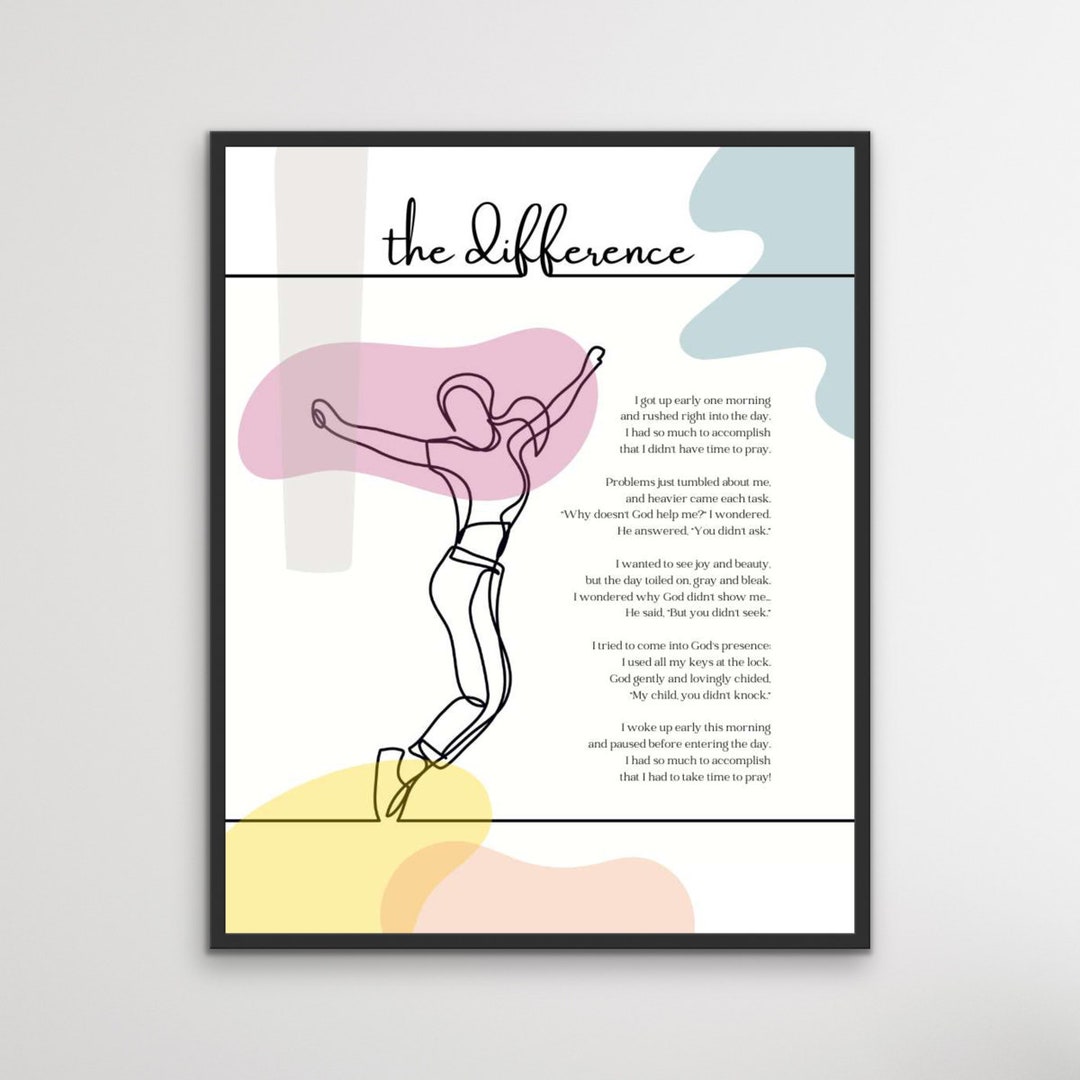 The Difference Poem digital Download Religious Prayer Reminder ...