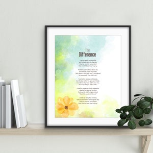The Difference Poem (digital Download) - Religious Prayer Reminder ...