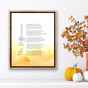 The Difference Poem digital Download Religious Prayer Reminder ...