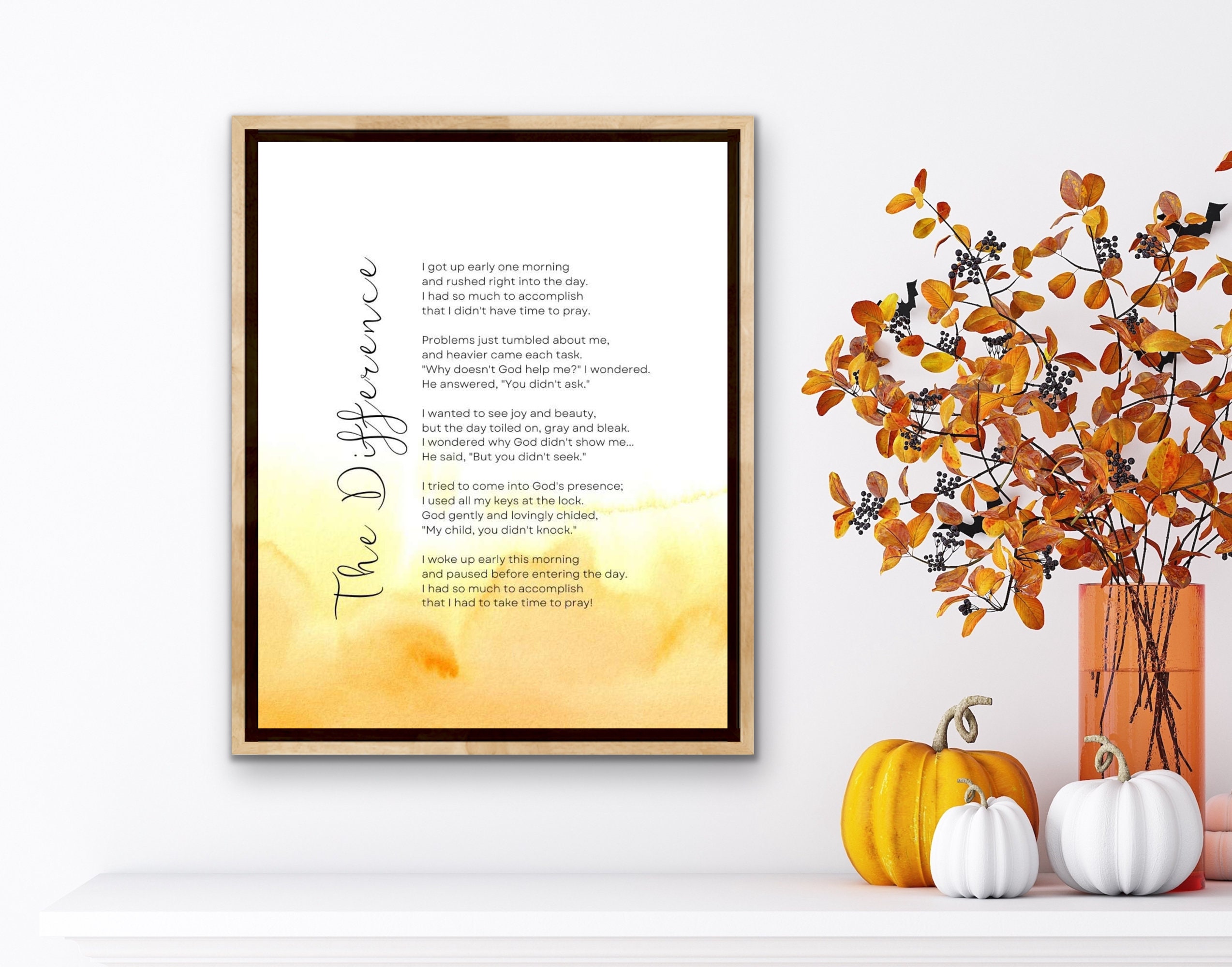 The Difference Poem (digital Download) - Religious Prayer Reminder ...