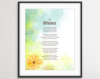 The Difference Poem (digital Download) - Religious Prayer Reminder ...