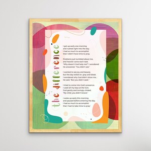 The Difference Poem (digital Download) - Religious Prayer Reminder ...