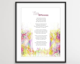 The Difference Poem digital Download Religious Prayer - Etsy UK