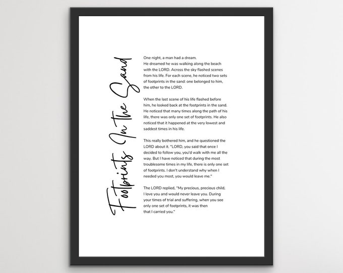 Footprints in the Sand Poem (digital Download) - Religious Inspiration ...