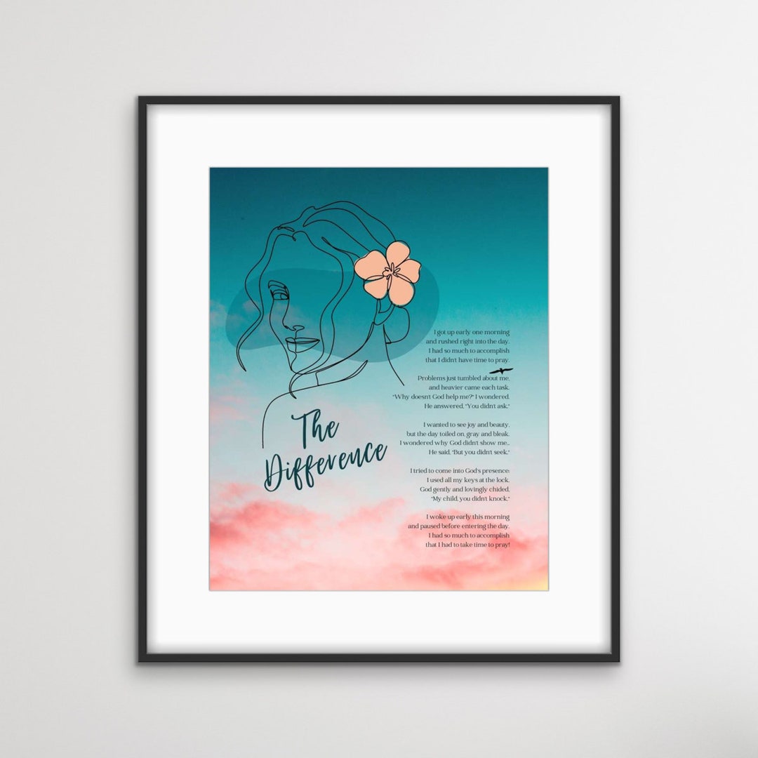 The Difference Poem (digital Download) - Religious Prayer Reminder ...