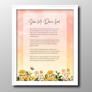 Slow Me Down, Lord Poem (digital Download) - Religious Inspiration ...