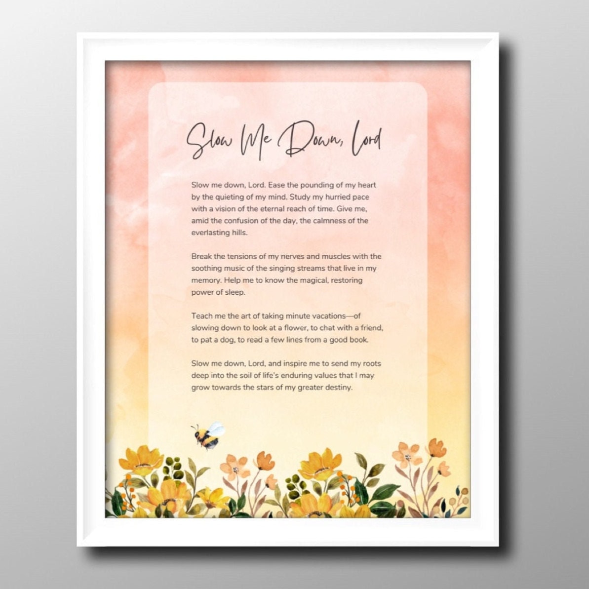 Slow Me Down, Lord Poem (digital Download) - Religious Inspiration ...