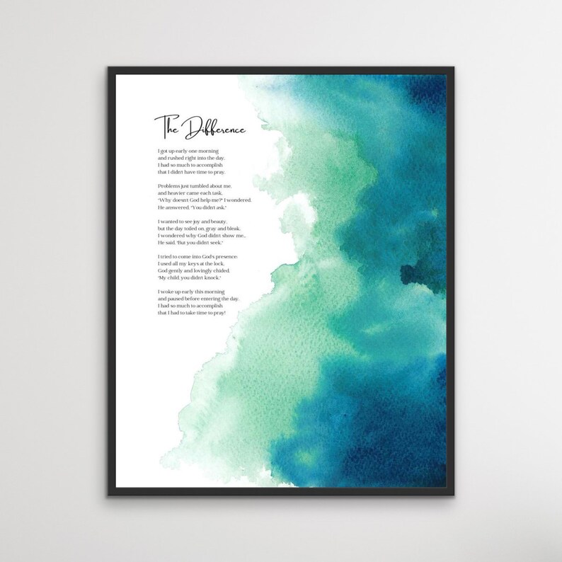 The Difference Poem digital Download Religious Prayer - Etsy
