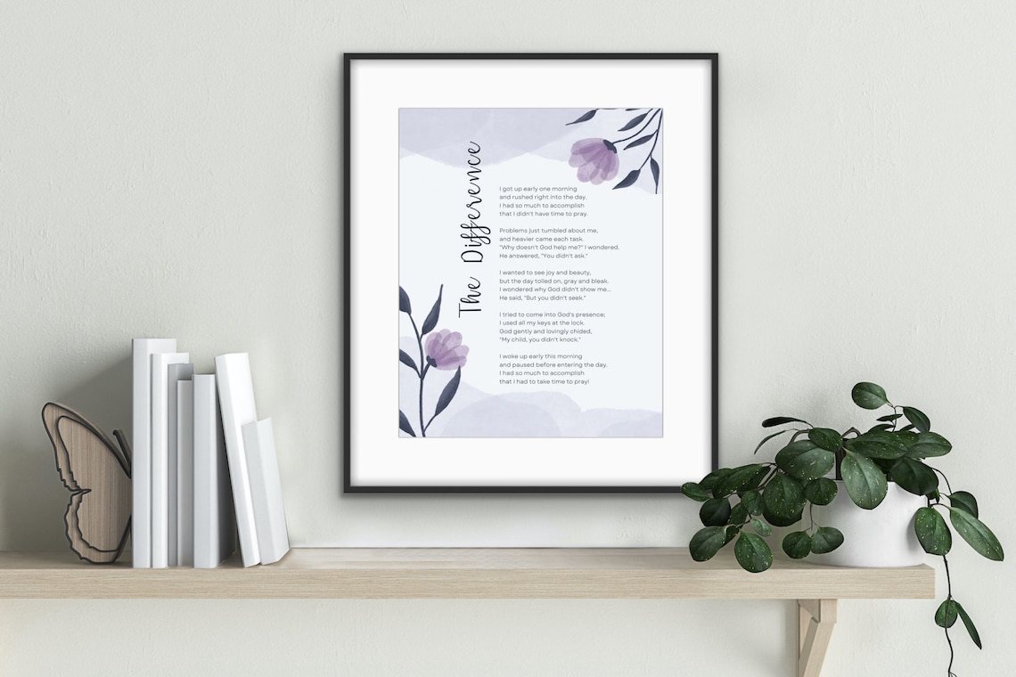 The Difference Poem digital Download Religious Prayer Reminder ...