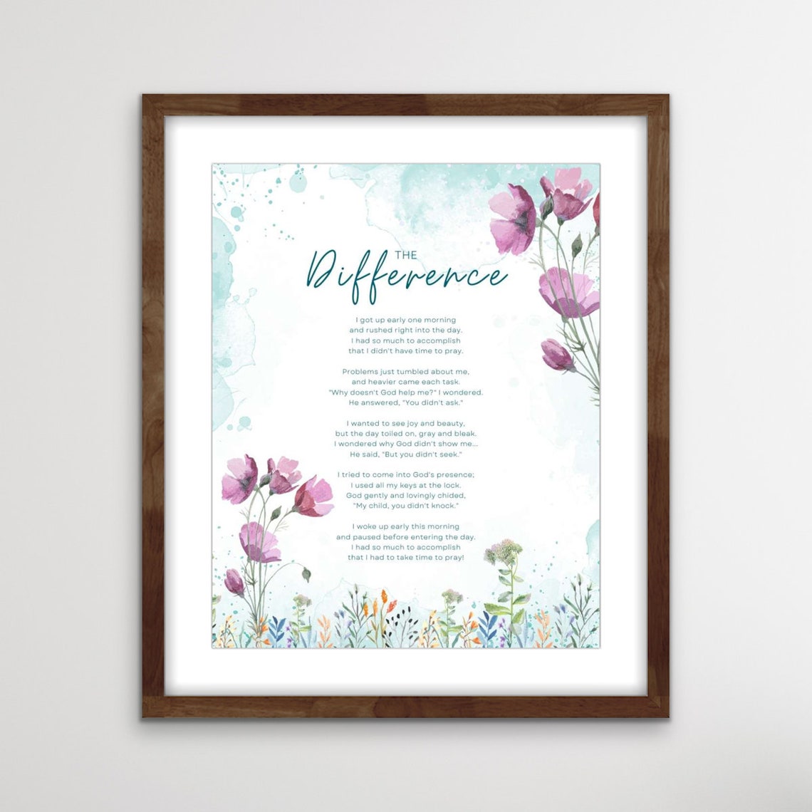 The Difference Poem (digital Download) - Religious Prayer Reminder ...