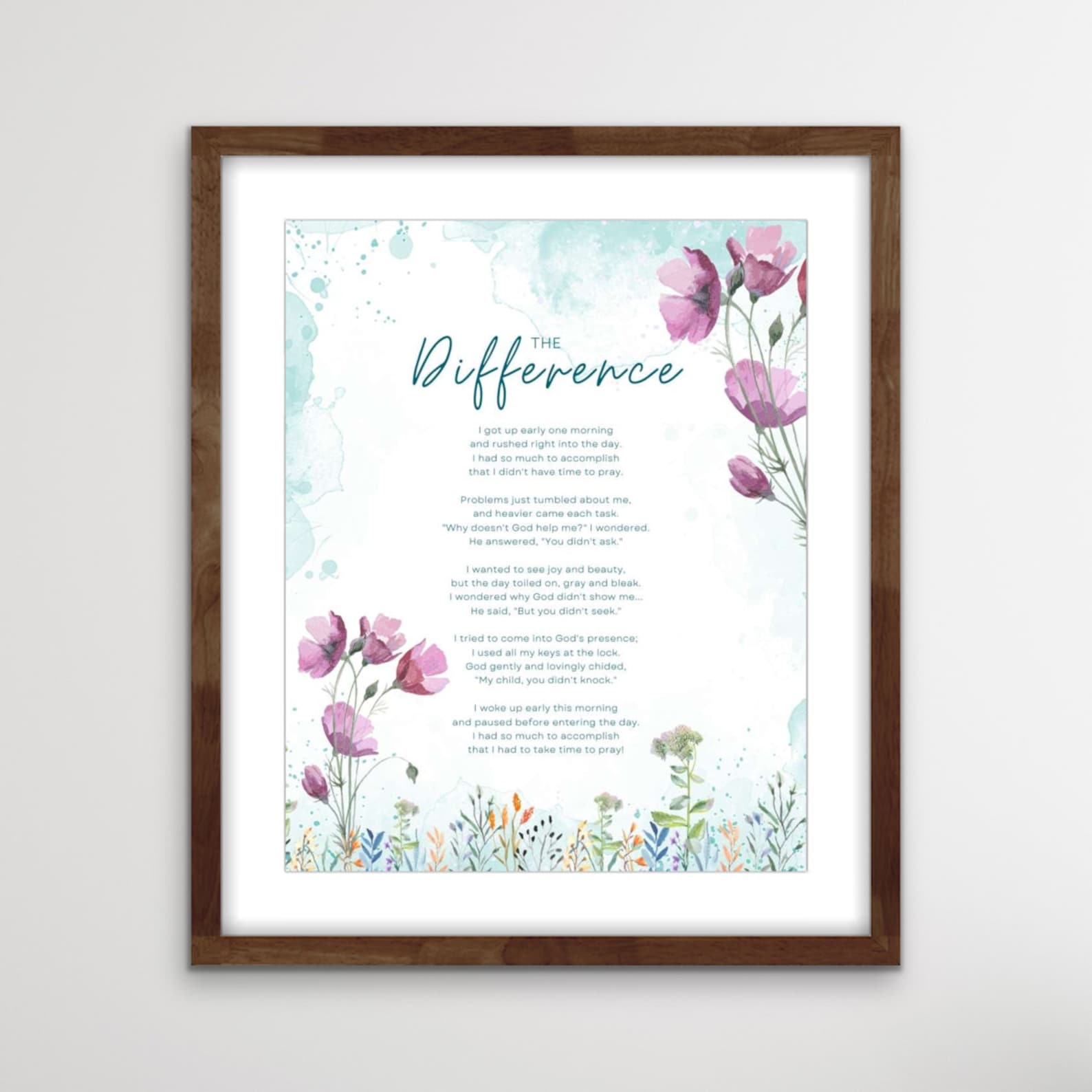 The Difference Poem (digital Download) - Religious Prayer Reminder ...