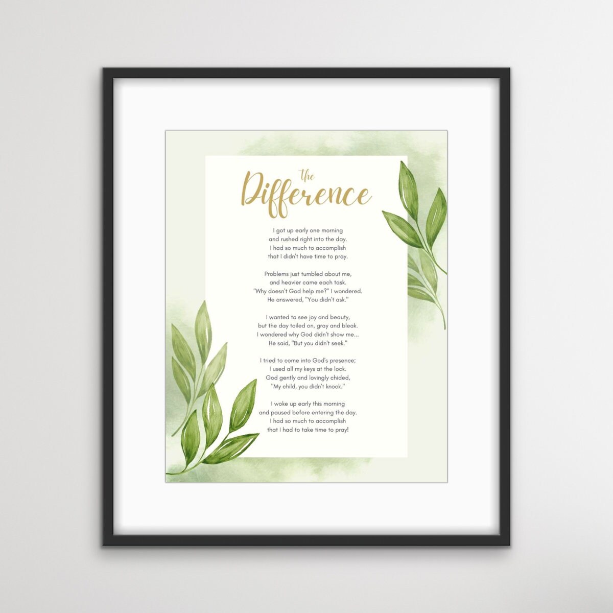 The Difference Poem digital Download Religious Prayer Reminder ...