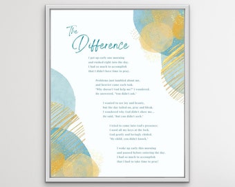 The Difference Poem digital Download Religious Prayer - Etsy