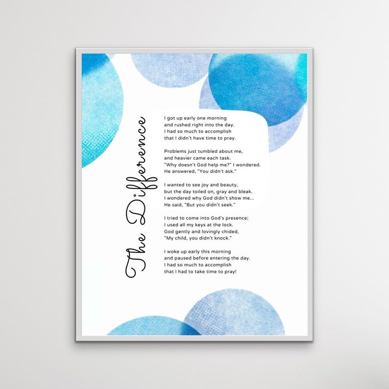 The Difference Poem digital Download Religious Prayer - Etsy