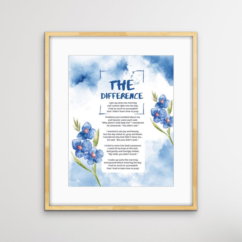 The Difference Poem (digital Download) - Religious Prayer Reminder ...