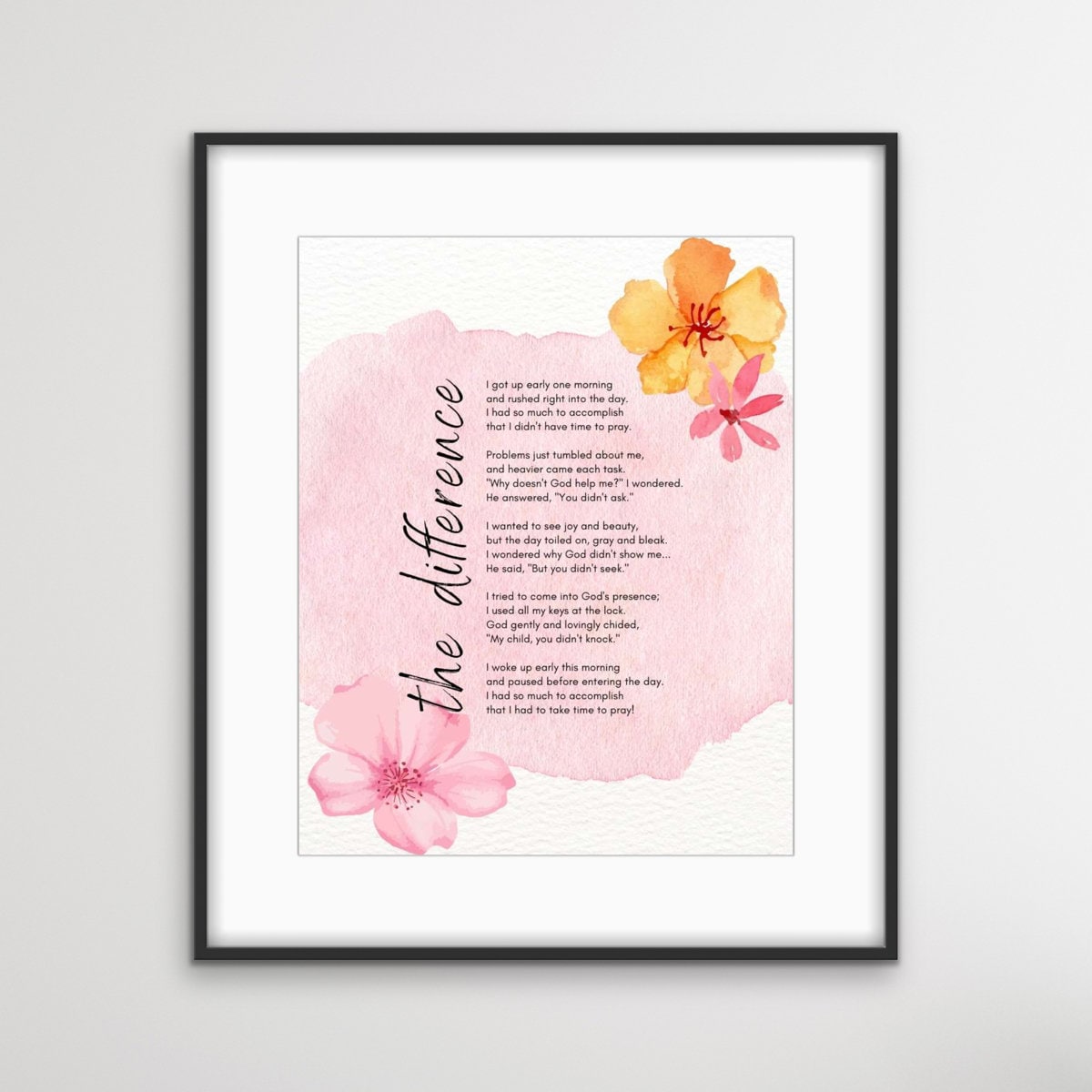 The Difference Poem (digital Download) - Religious Prayer Reminder ...