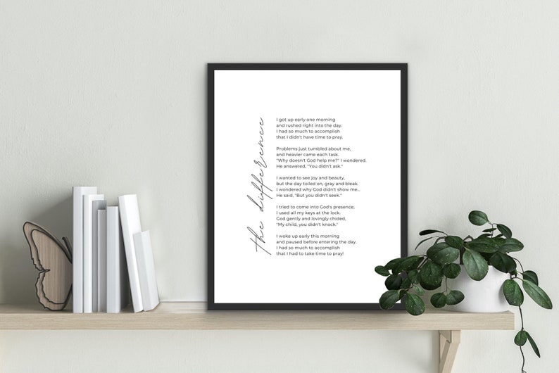 The Difference Poem (digital Download) - Religious Prayer Reminder ...