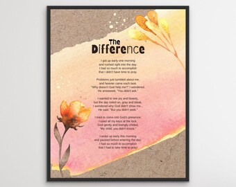 The Difference Poem digital Download Religious Prayer - Etsy