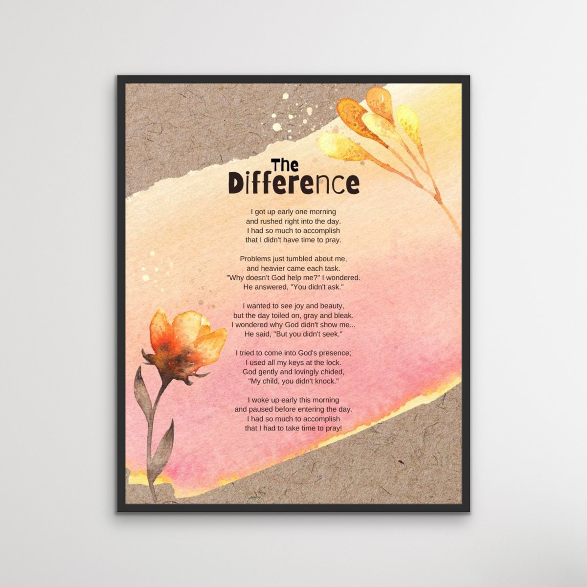 The Difference Poem (digital Download) - Religious Prayer Reminder ...