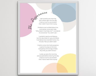 The Difference Poem digital Download Religious Prayer Reminder ...