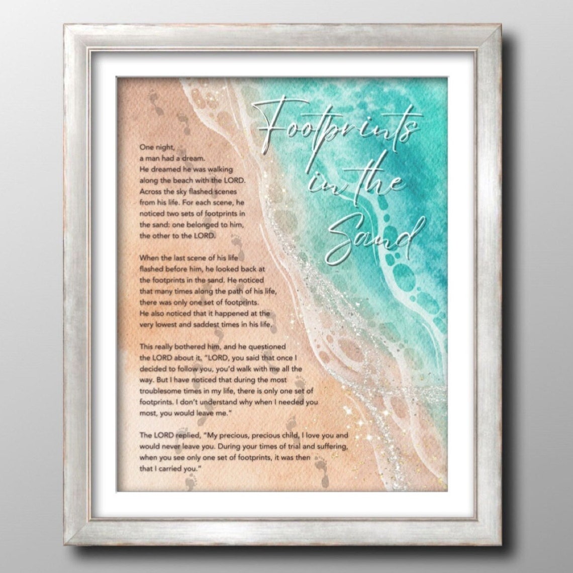 Footprints in the Sand Poem (digital Download) - Religious Inspiration ...