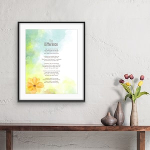 The Difference Poem (digital Download) - Religious Prayer Reminder ...