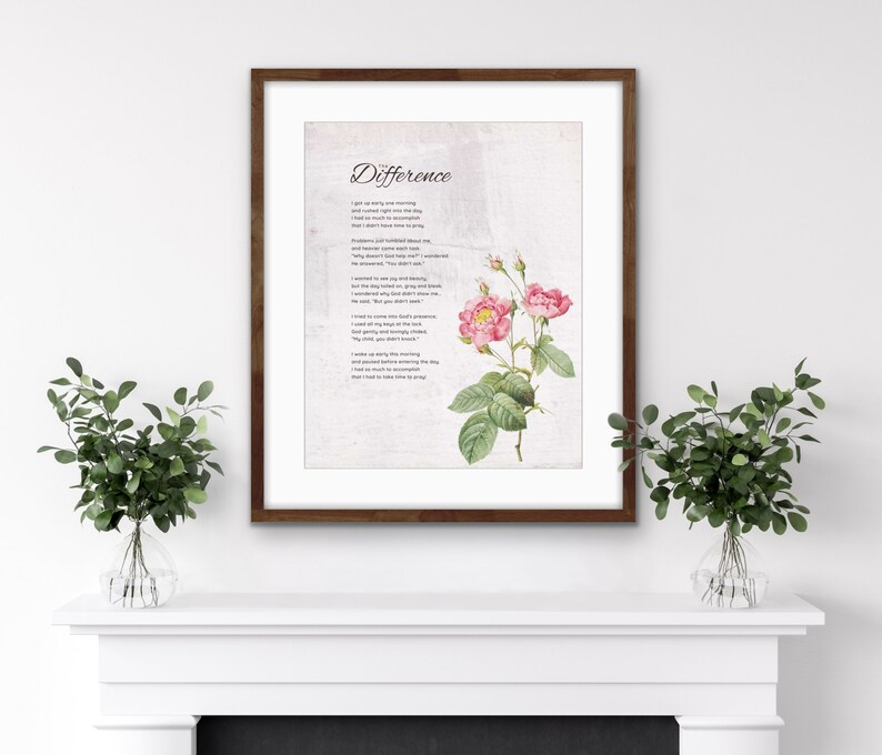 The Difference Poem digital Download Religious Prayer Reminder ...