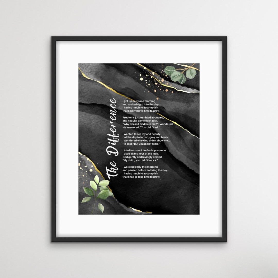 The Difference Poem digital Download Religious Prayer - Etsy