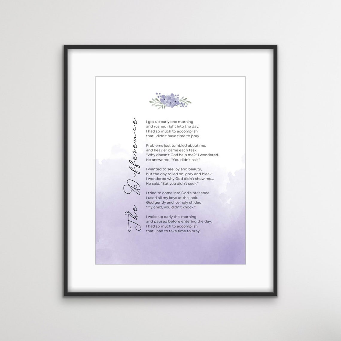 The Difference Poem (digital Download) - Religious Prayer Reminder ...