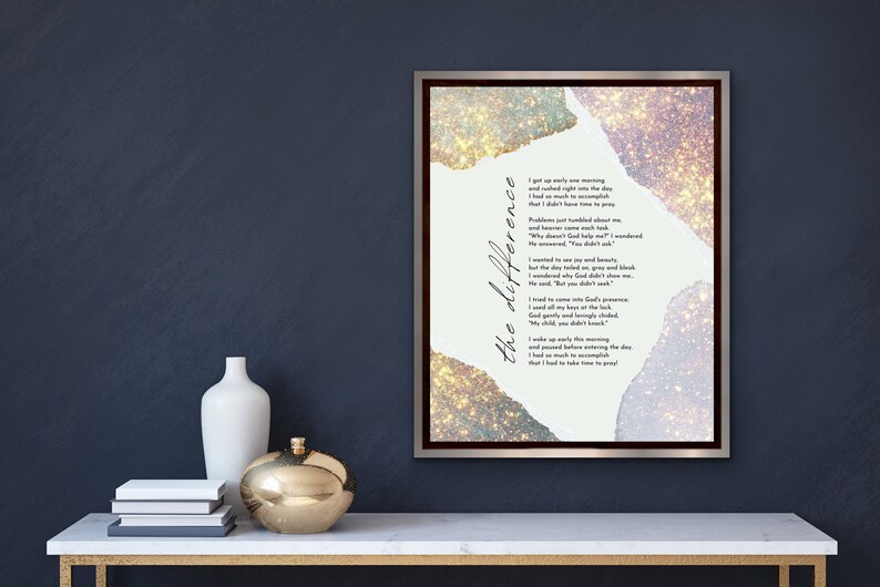 The Difference Poem (digital Download) - Religious Prayer Reminder ...