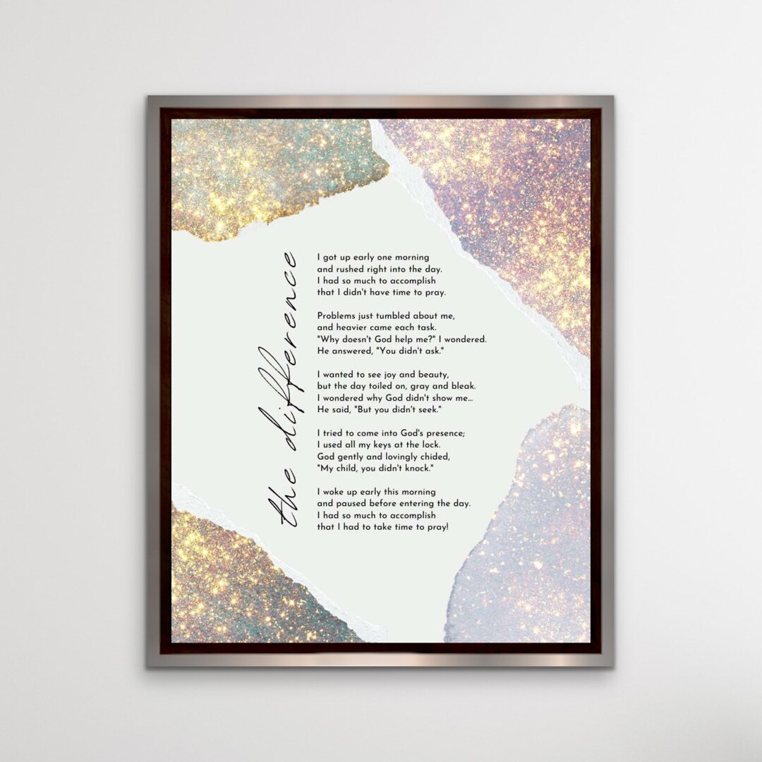 The Difference Poem (digital Download) - Religious Prayer Reminder ...