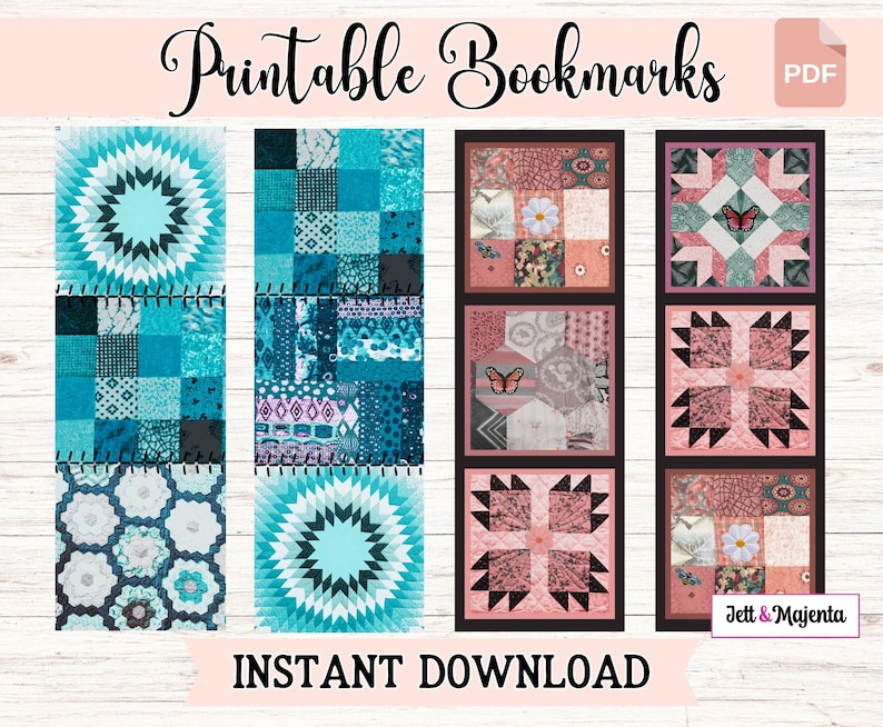 Quilt Bookmarks | Printable Bookmarks for Quilters | Instant Digital ...