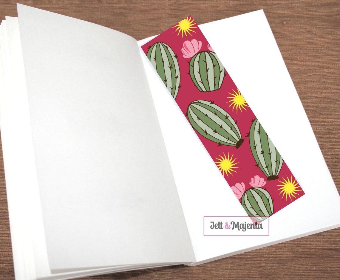 Desert Cactus Printable Bookmarks Set of 4 Downloadable - Etsy