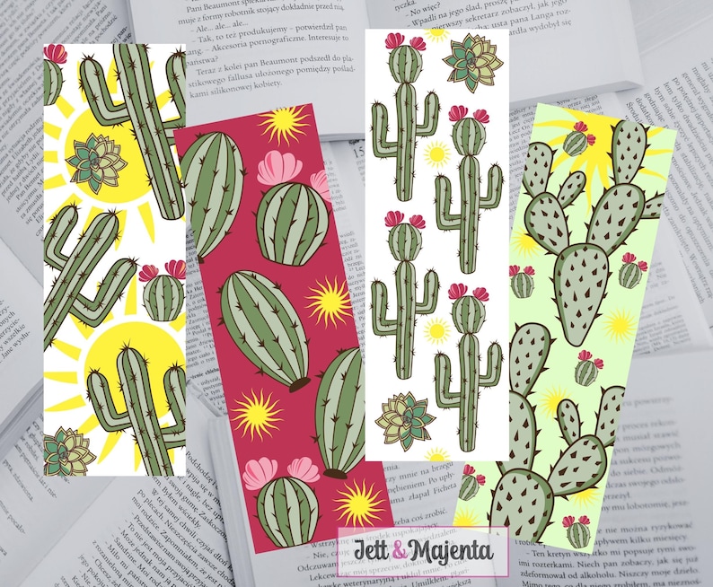 Desert Cactus Printable Bookmarks Set of 4 Downloadable - Etsy