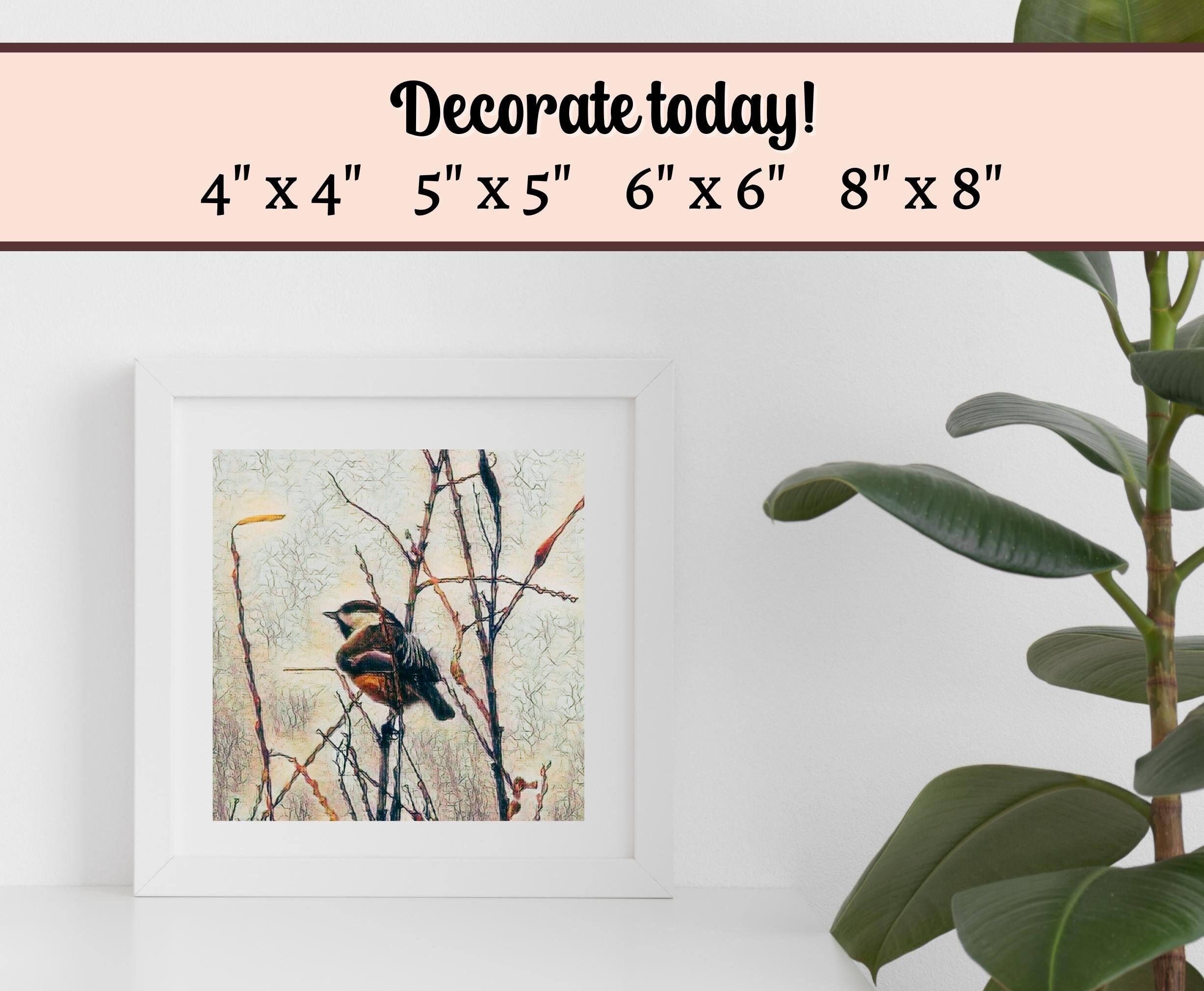 Chickadee Wall Art Black Capped Chickadee Square Printable Wall Art ...