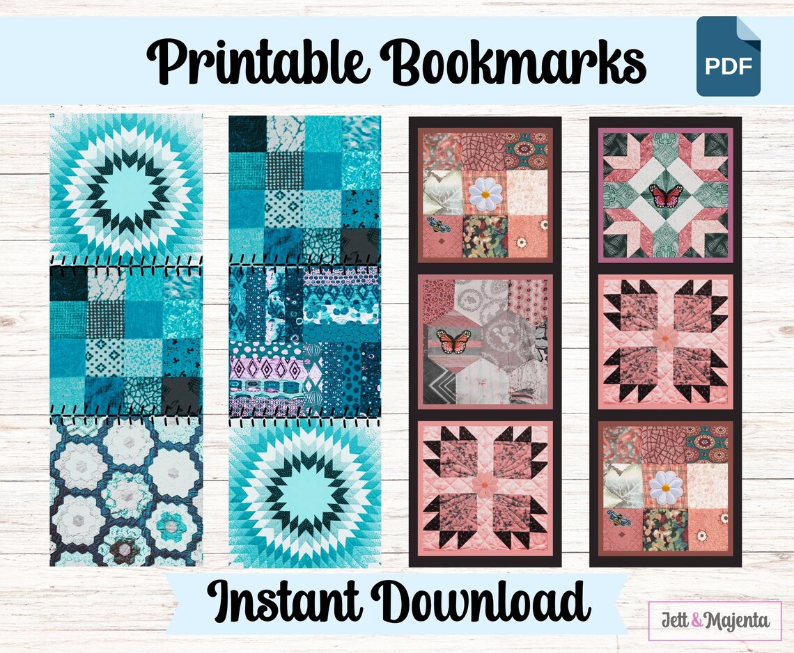 Quilt Bookmarks Printable Bookmarks for Quilters Instant Digital ...