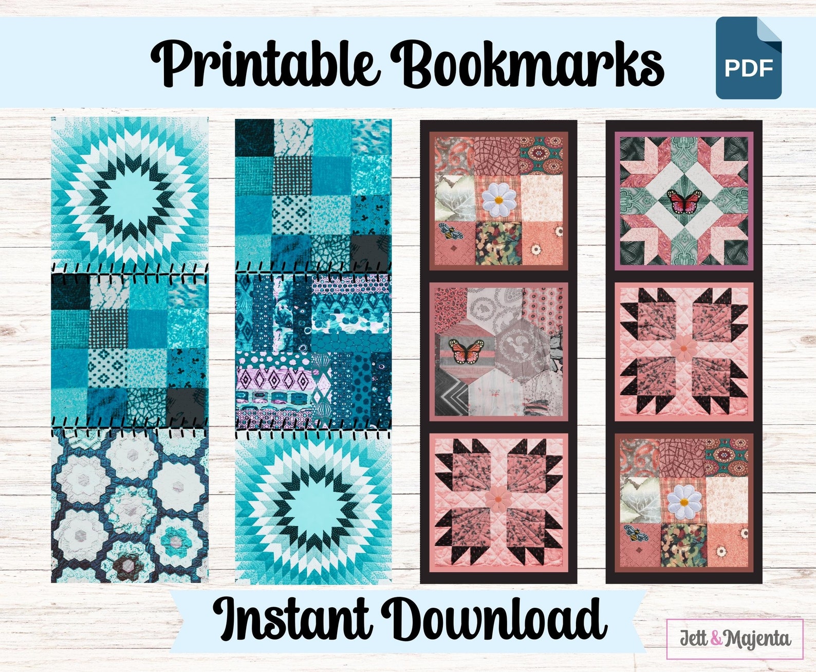 Quilt Bookmarks Printable Bookmarks for Quilters Instant Digital ...