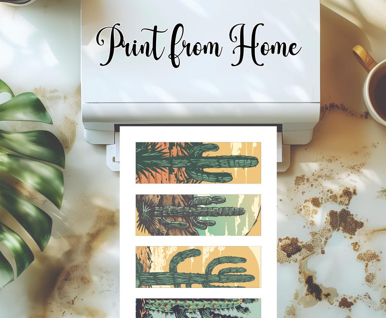 Desert Cactus Printable Bookmarks: Retro Plant Lover Gift (PDF) - Etsy