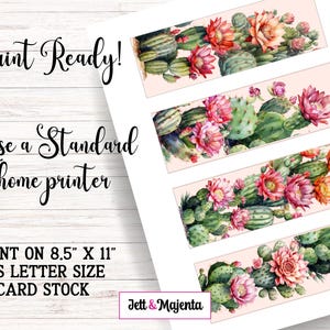 Desert Cactus Instant Download Bookmarks | Set of 4 Printable Bookmarks ...