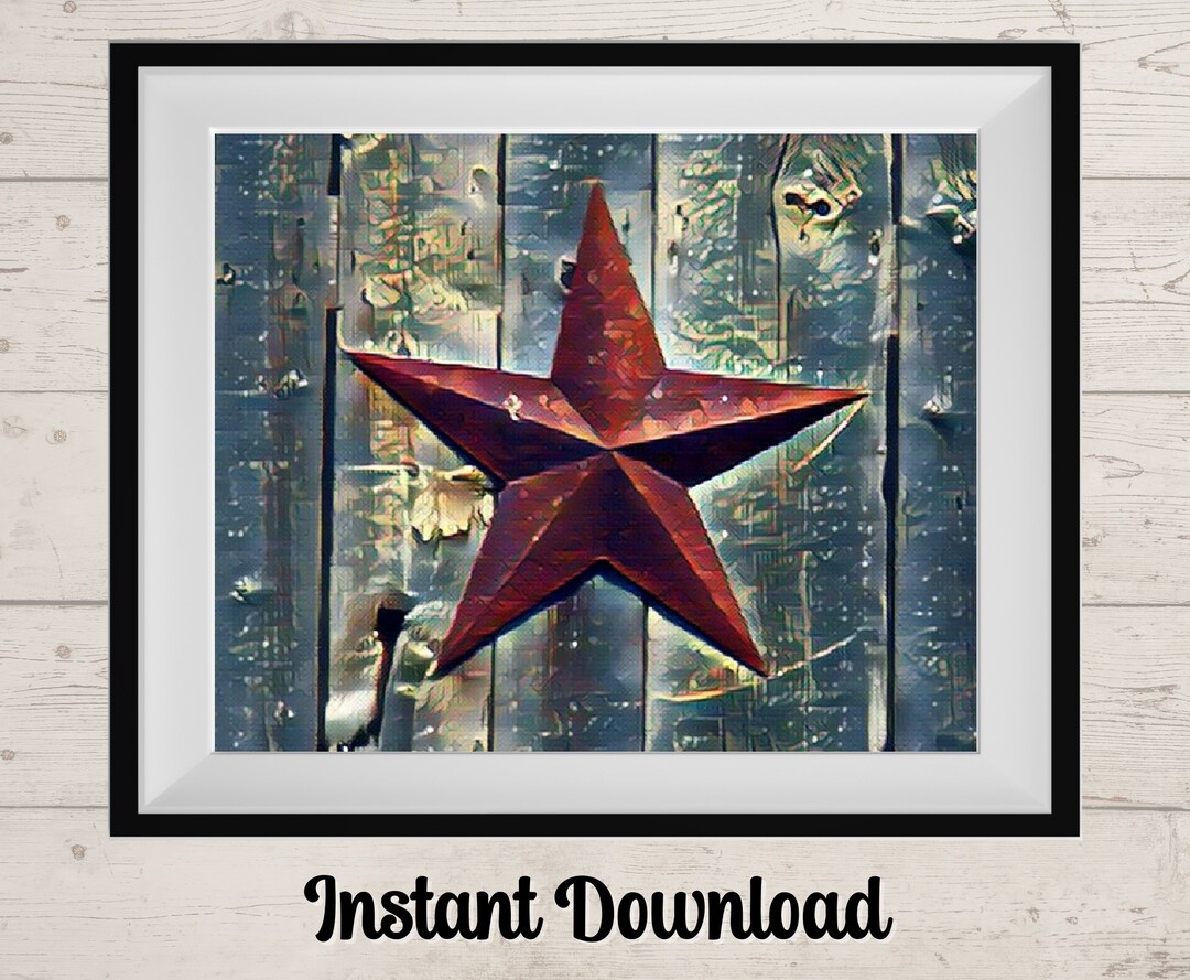 Barn Star Wall Art Digital Download Barn Wall Art Printable Old Barn ...