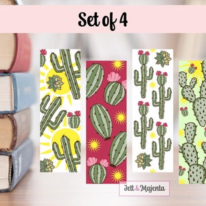Desert Cactus Printable Bookmarks Set of 4 Downloadable - Etsy