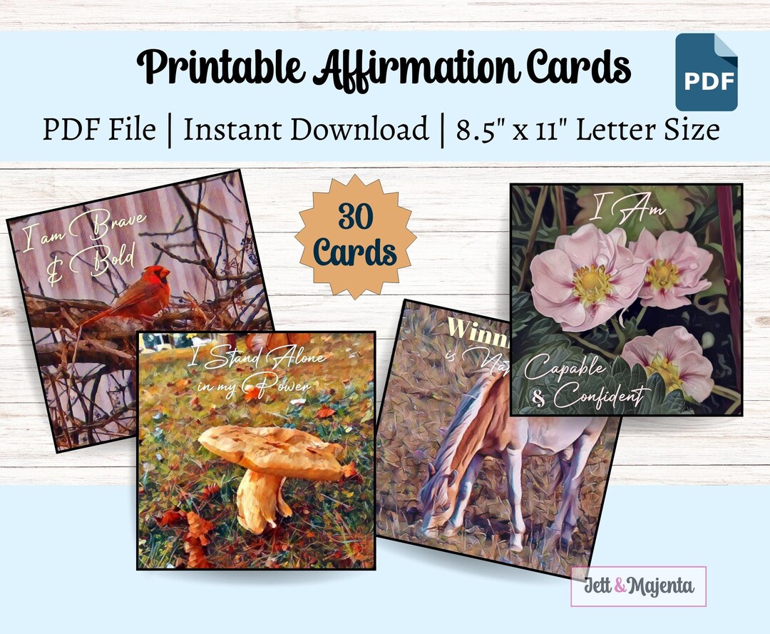 Nature Affirmation Cards Digital Download Printable Affirmations for ...