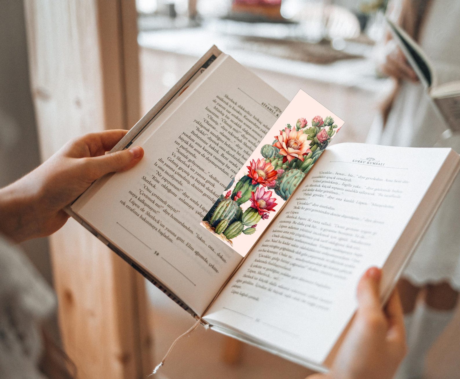 Watercolor Cactus Bookmarks: Desert Cacti With Pink Flowers (PDF) - Etsy