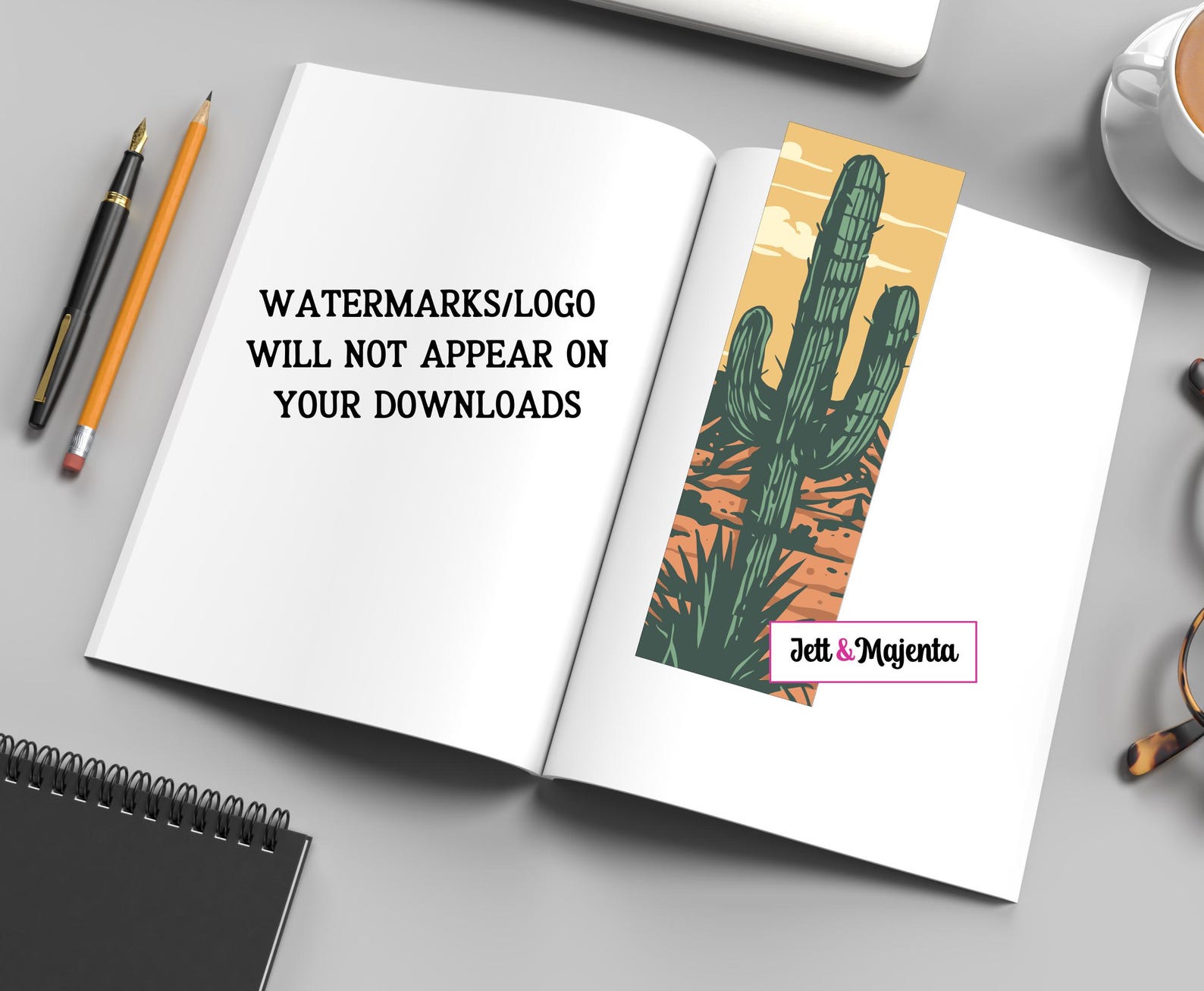 Desert Cactus Printable Bookmarks: Retro Plant Lover Gift (PDF) - Etsy