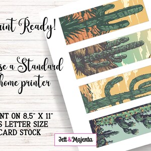 Desert Cactus Printable Bookmarks | Set of 4 Downloadable Bookmarks ...
