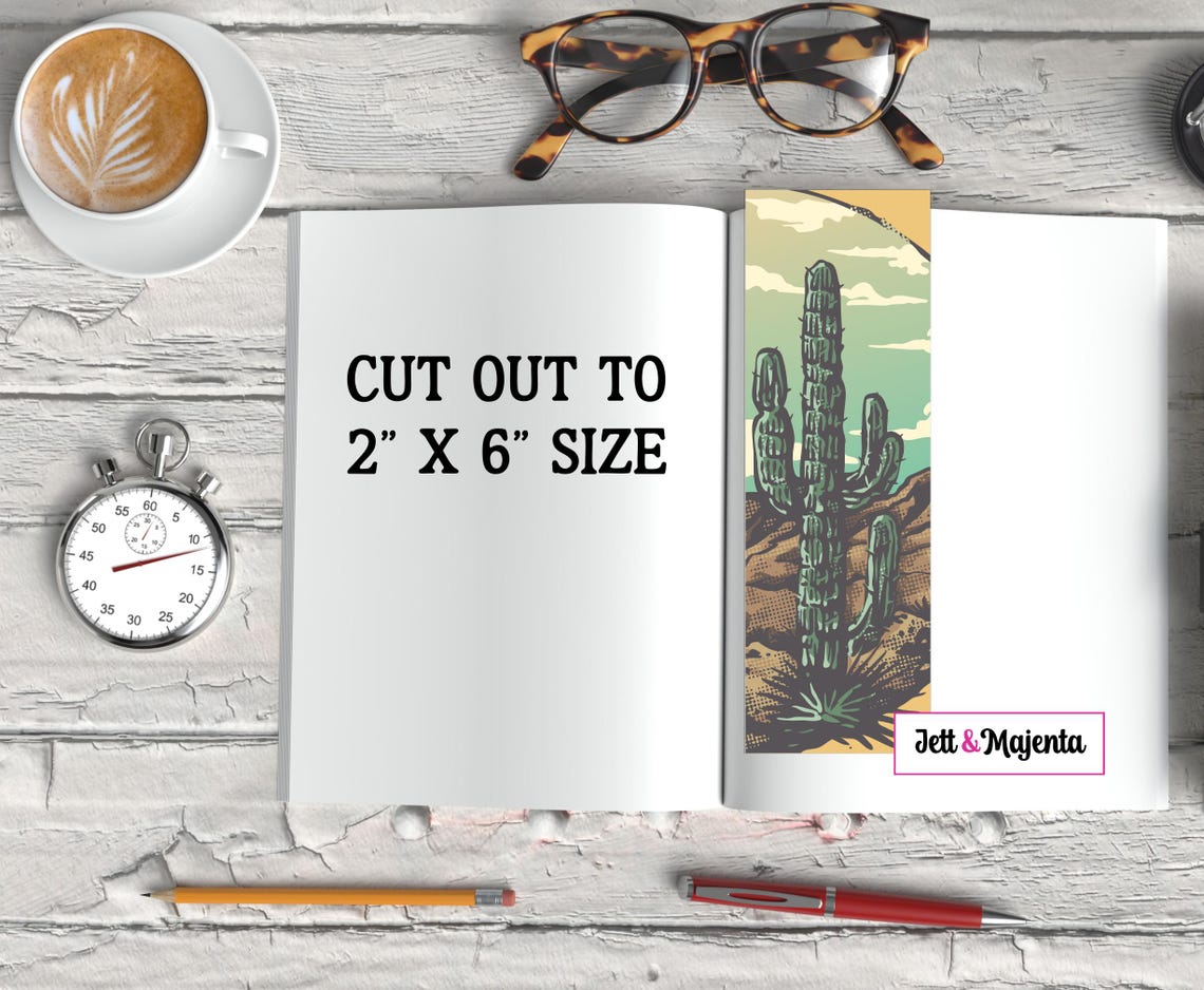 Desert Cactus Printable Bookmarks: Retro Plant Lover Gift (PDF) - Etsy