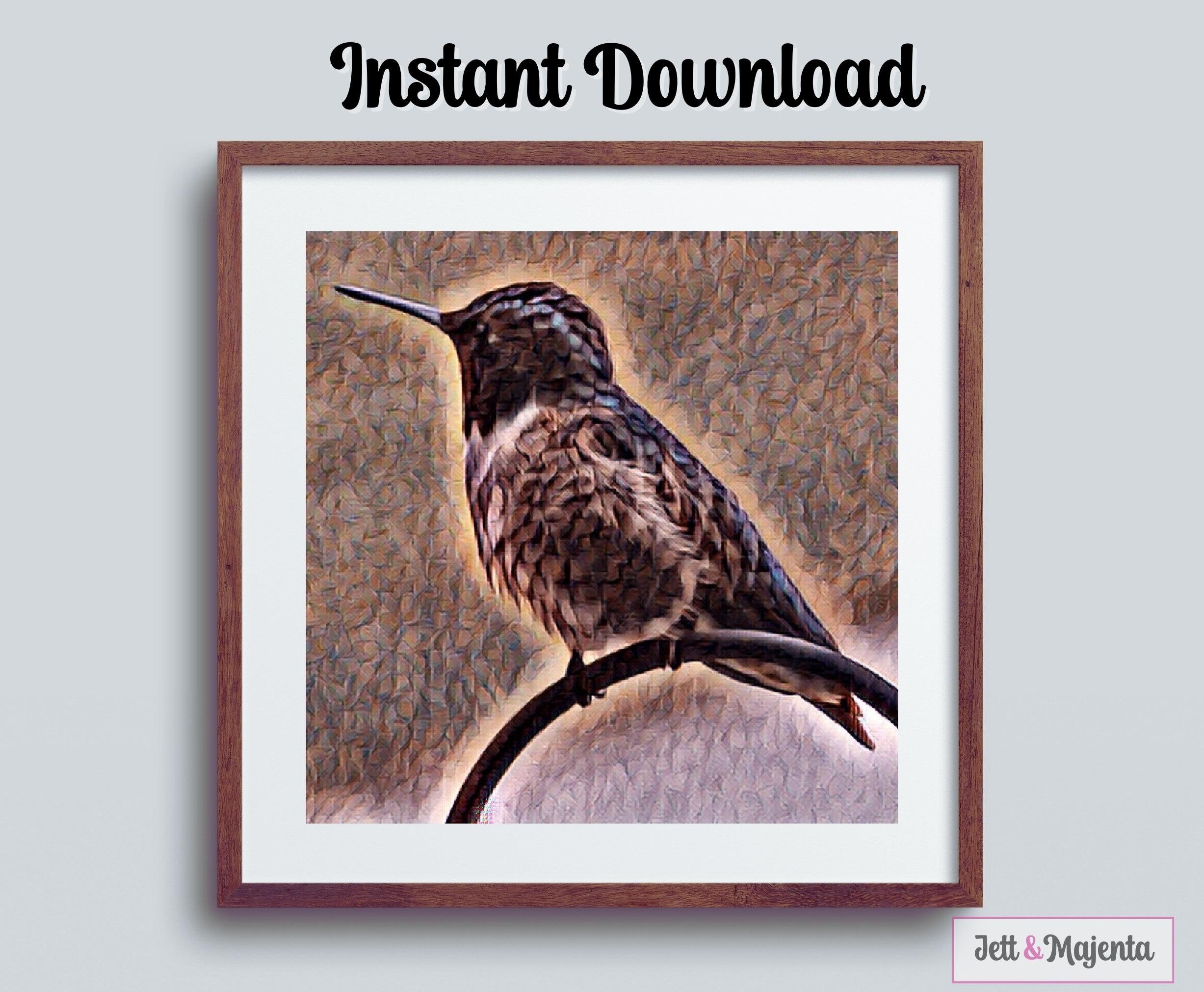 Hummingbird Printable Square Digital Download Birdwatcher - Etsy