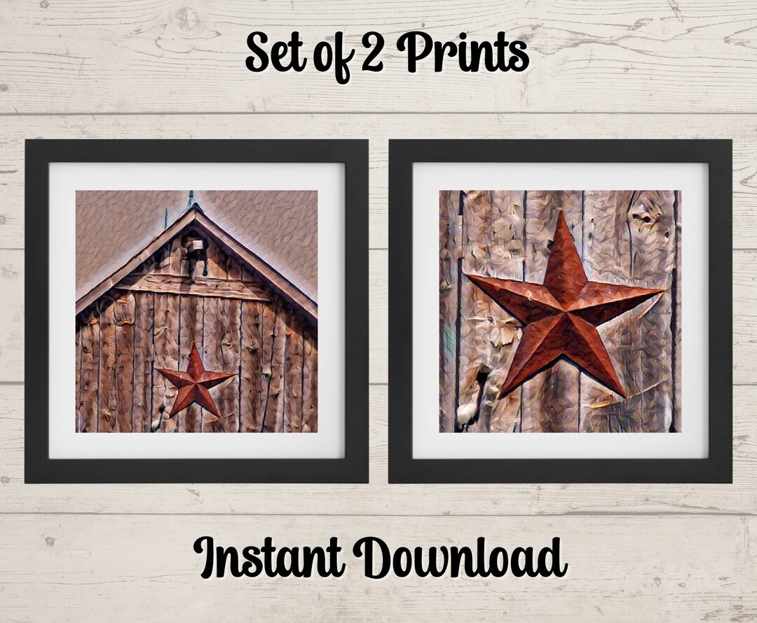 Rustic Barn Star Instant Download Wall Art Square Printable Wall Art ...